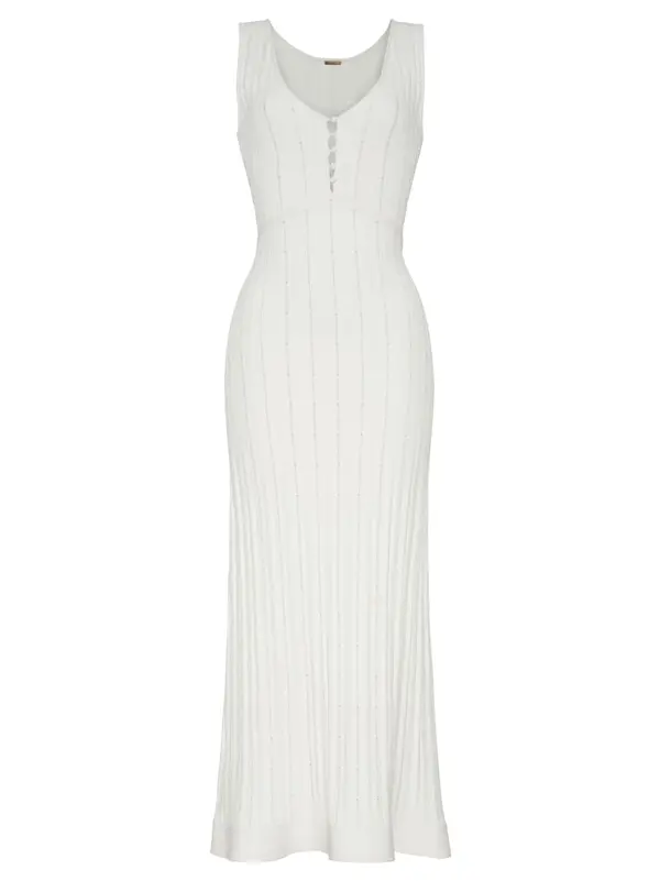 Adam Lippes Mysa Knitted Maxi Dress - White