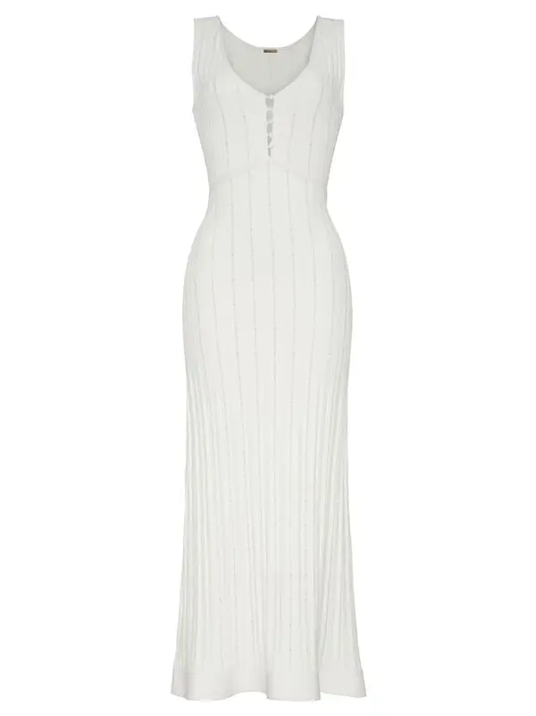 Adam Lippes Mysa Knitted Maxi Dress - White