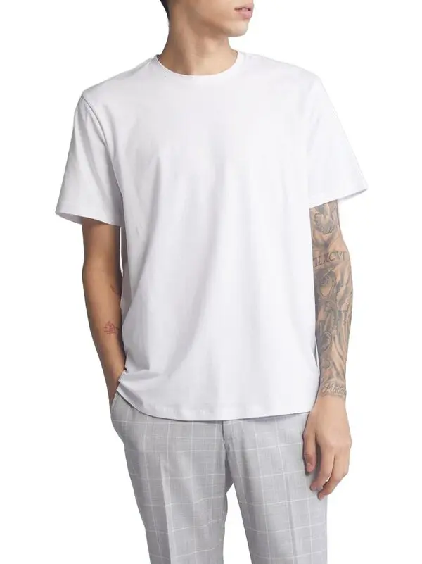 OPEN EDIT Crewneck Stretch Cotton T-shirt - White