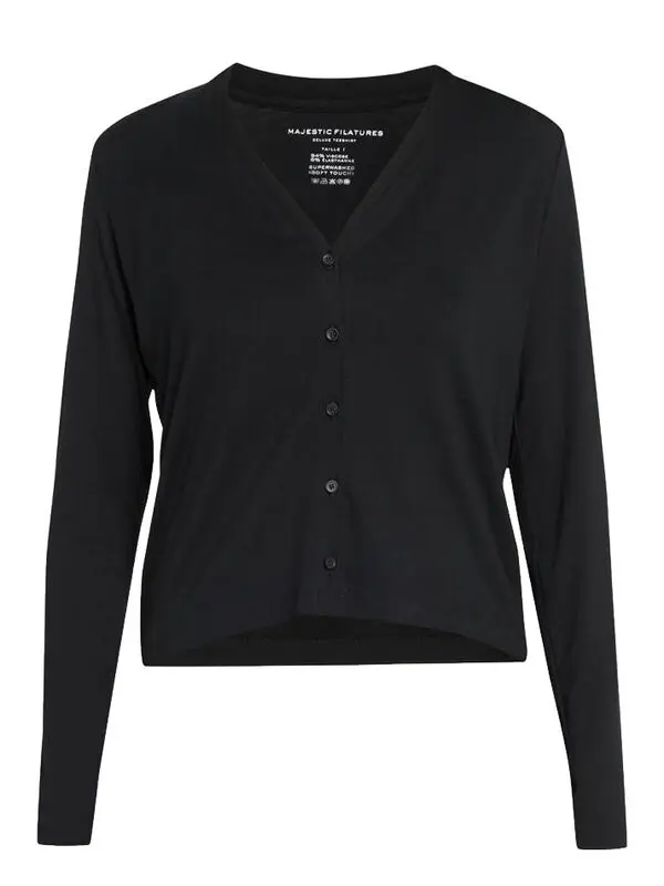 Majestic Filatures Button-front Cardigan - Noir