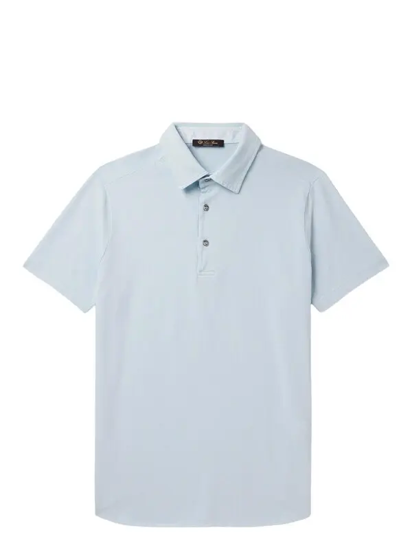 Loro Piana Cotton-piqué Polo Shirt - Blue