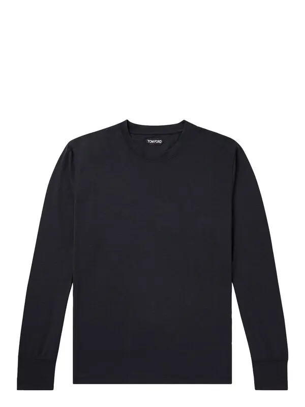 TOM FORD Slim-fit Lyocell And Cotton-blend Jersey T-shirt - Black