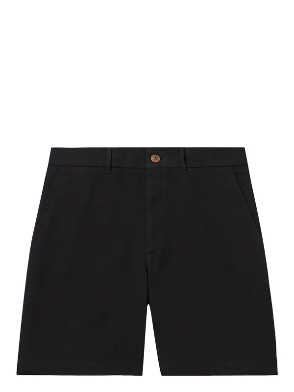 Brunello Cucinelli Straight-leg Cotton-twill Bermuda Shorts - Black