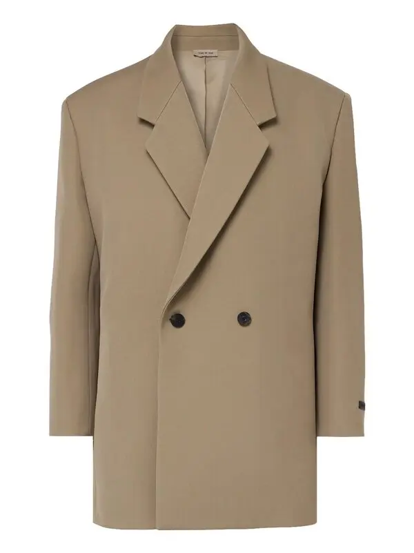 Fear Of God Eternal California Oversized Double-breasted Virgin Wool And Cotton-blend Twill Blazer - Neutrals