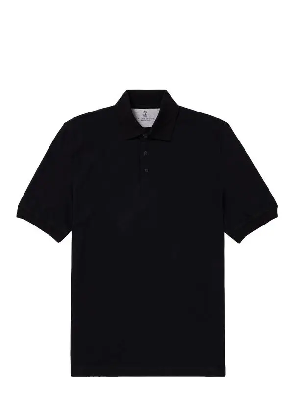 Brunello Cucinelli Slim-fit Cotton-piqué Polo Shirt - Black