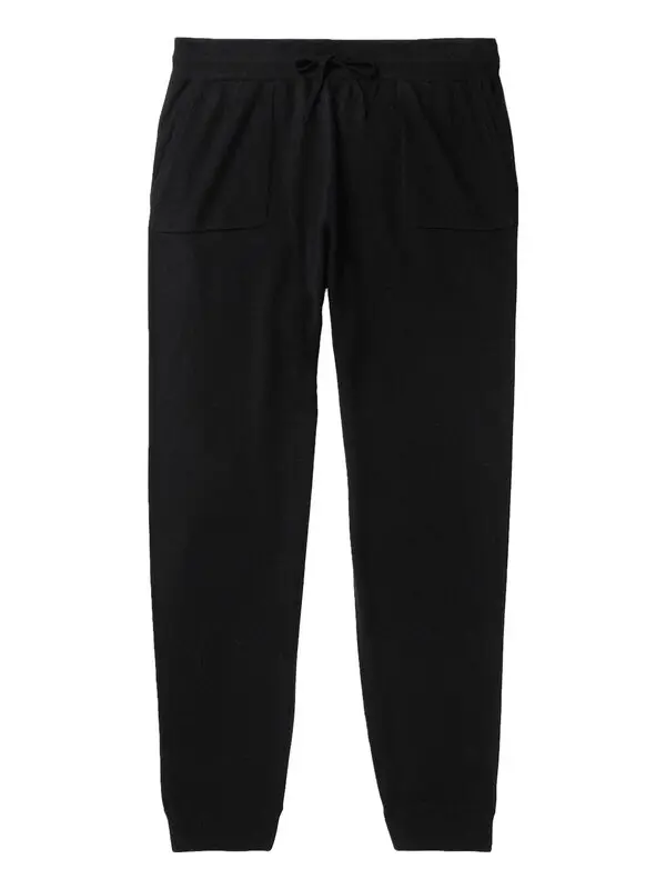 Mr P. Tapered Wool And Cashmere-blend Sweatpants - Black