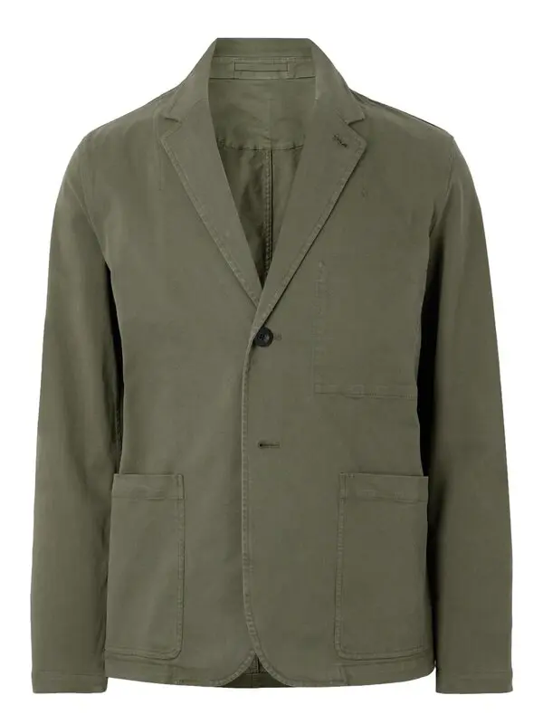 Mr P. Garment-dyed Cotton-blend Twill Blazer - Green