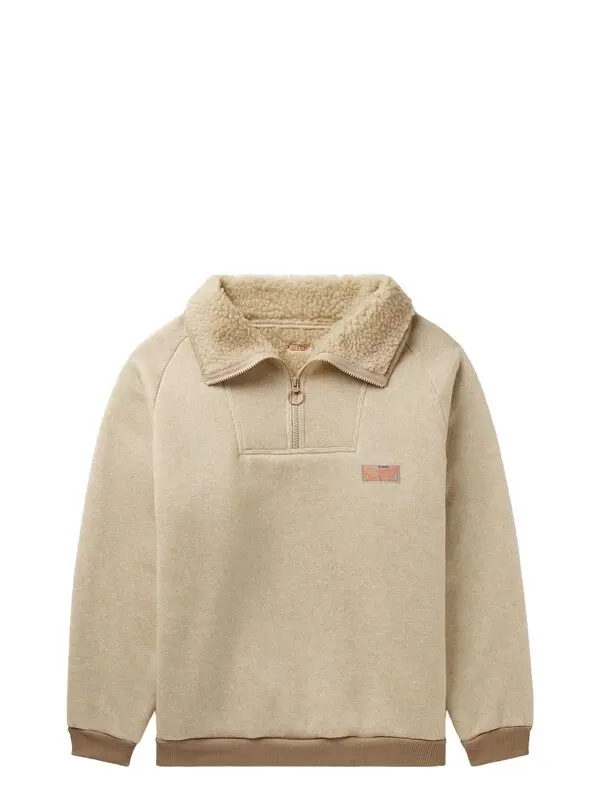 Kapital Alpine Logo-appliquéd Fleece-lined Knitted Half-zip Sweatshirt - Neutrals