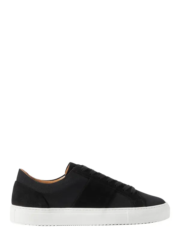 Mr P. Alec Suede-trimmed Canvas Sneakers - Black