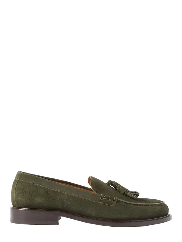 Mr P. Scott Tasselled Suede Loafers - Green