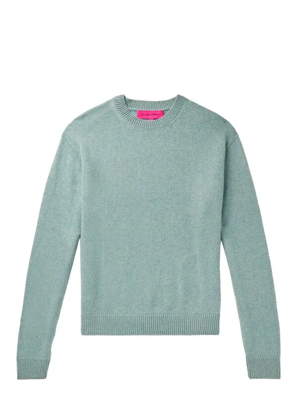 THE ELDER STATESMAN Cashmere Crew Neck Sweater - Blue