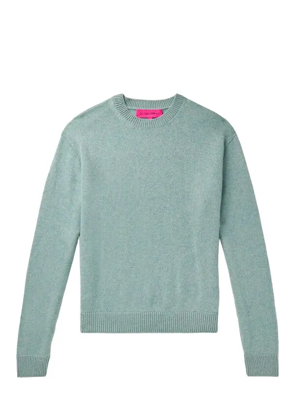 THE ELDER STATESMAN Cashmere Crew Neck Sweater - Blue
