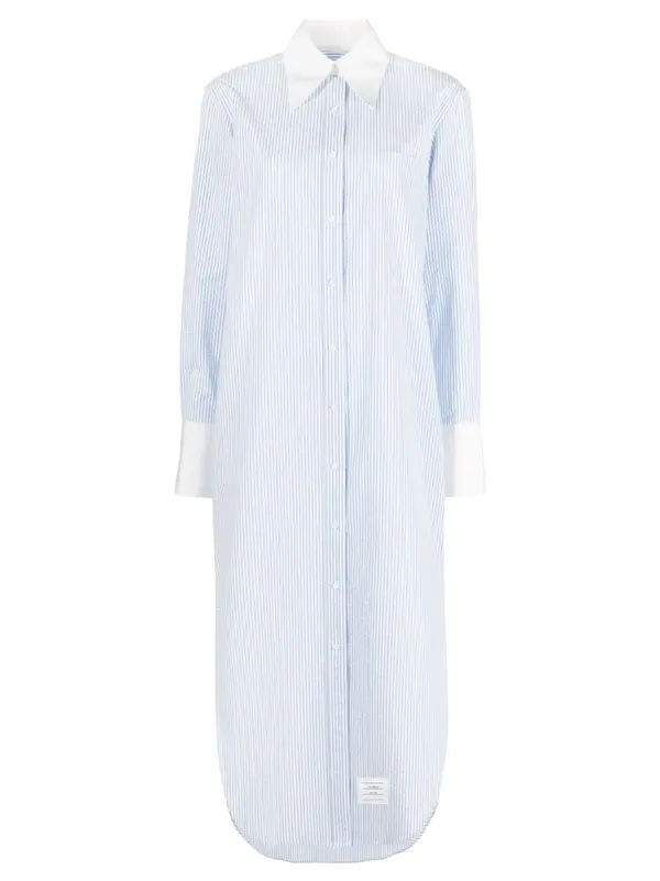 Thom Browne Striped Shirt Dress - Blue