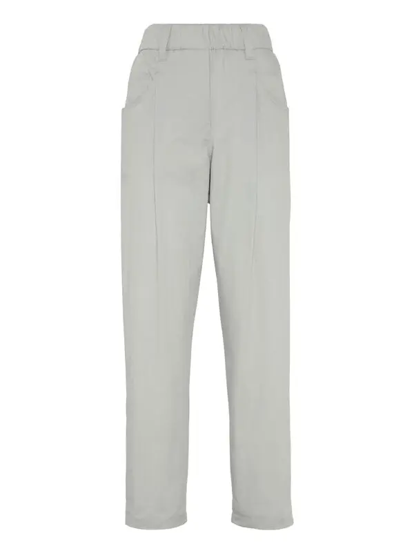 Brunello Cucinelli Straight-leg Cotton Trousers - Grey
