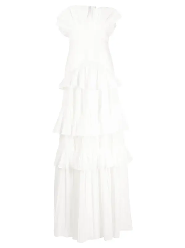 Acler Ascot Ruffled Strapless Gown - White