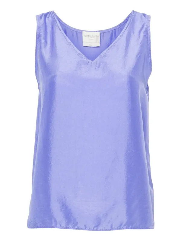 FORTE_FORTE Sleeveless Silk Top - Purple