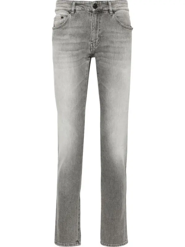 PT TORINO Mid-rise Slim-fit Jeans - Grey
