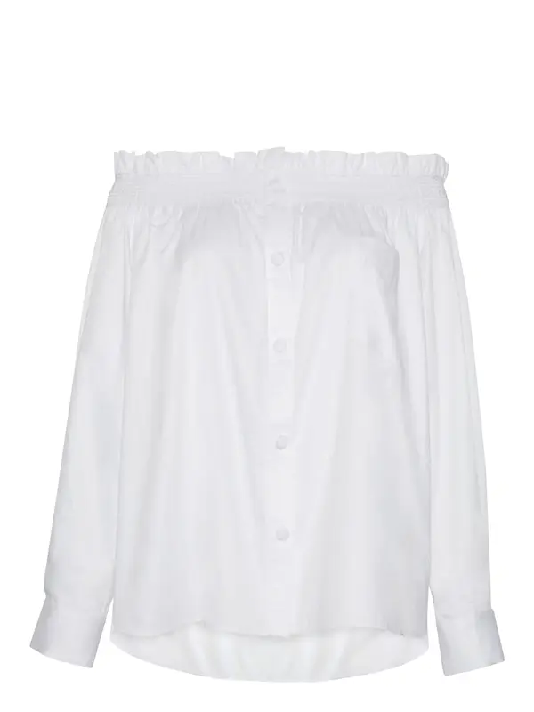 Adam Lippes Visby Cotton-poplin Blouse - White