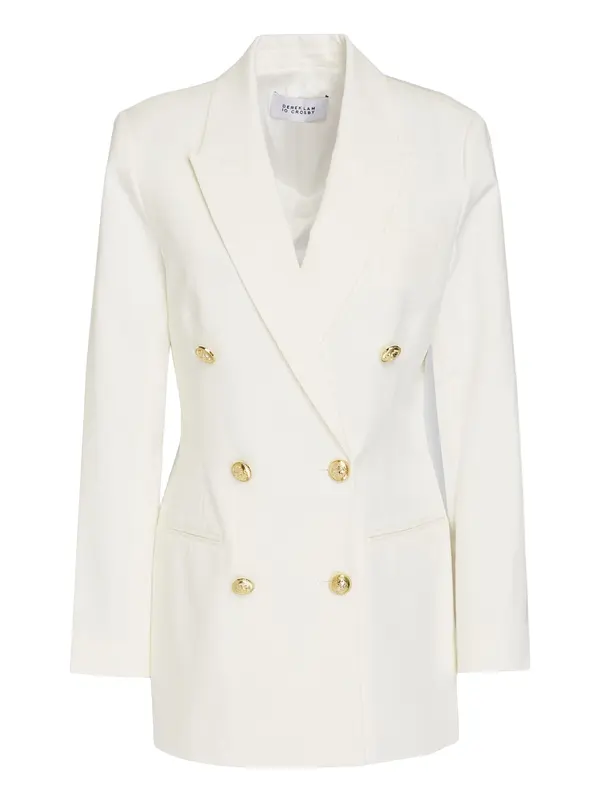 Derek Lam 10 Crosby Walter Double-breasted Cotton-blend Twill Blazer - Ivory