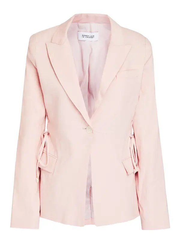 Derek Lam 10 Crosby Rhonda Lace-up Linen-blend Blazer - Pastel Pink