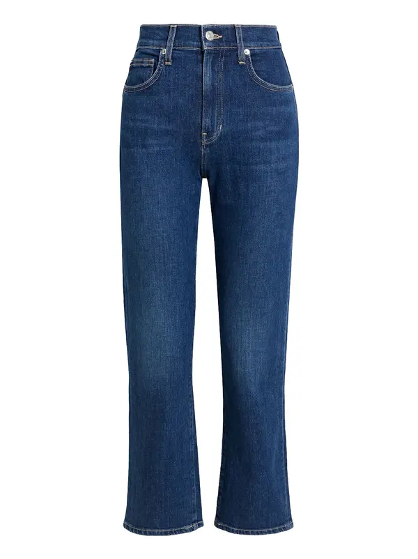 Veronica Beard Joey High-rise Straight-leg Jeans - Mid Denim