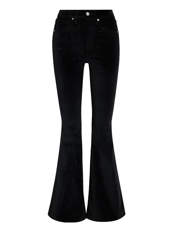 Veronica Beard Sheridan Cotton-blend Velvet Flared Pants - Black