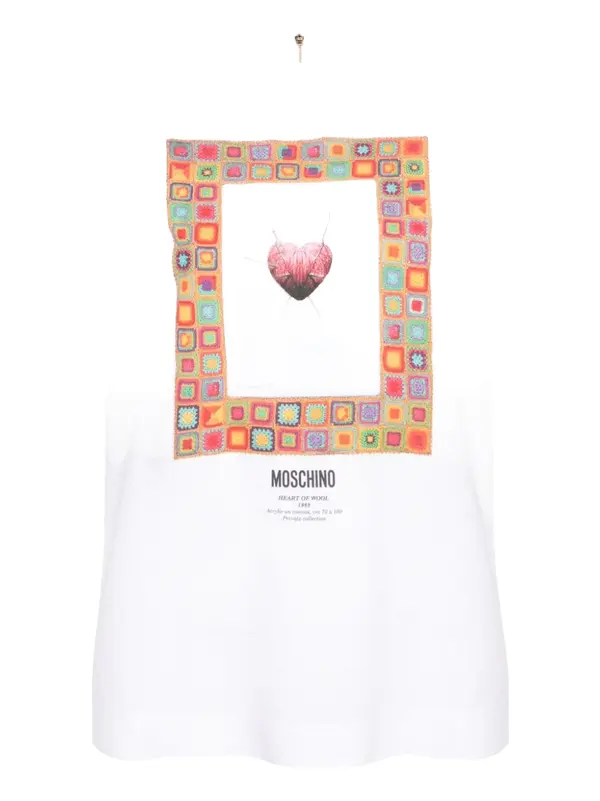 Moschino Graphic-print Crepe Blouse - White