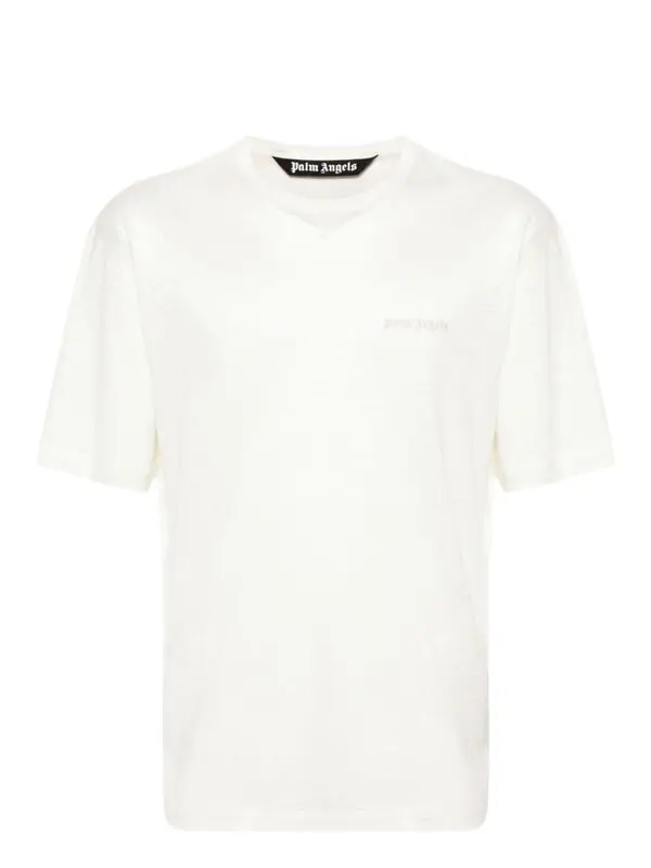 Palm Angels Semi-sheer Linen T-shirt - Neutrals