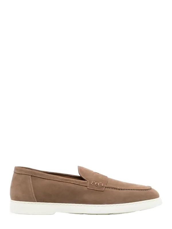 DOUCAL'S Penny-slot Suede Loafers - Brown