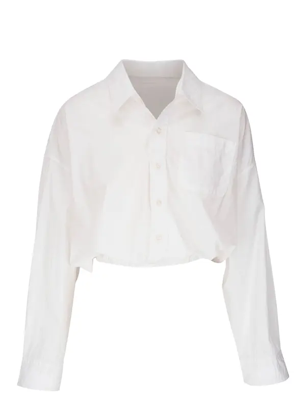 R13 Cropped Cotton Shirt - White