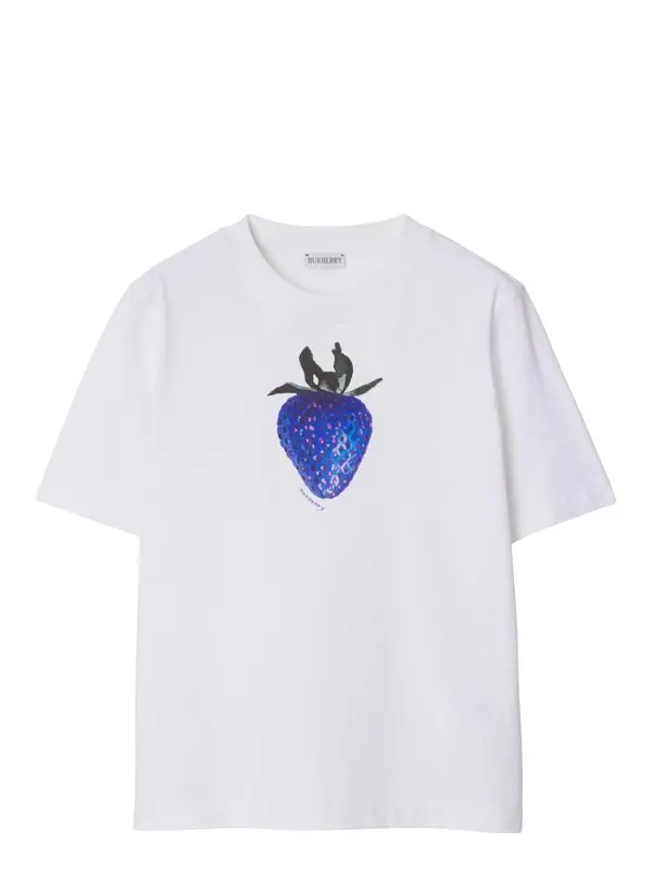Burberry Strawberry-print Cotton T-shirt - White