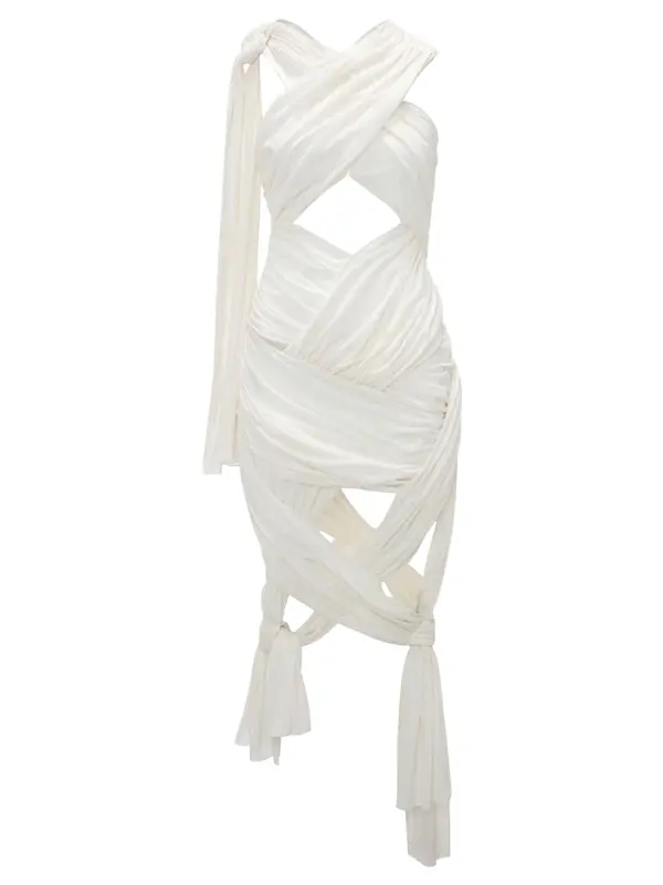 JW Anderson Draped Wrap Midi Dress - White
