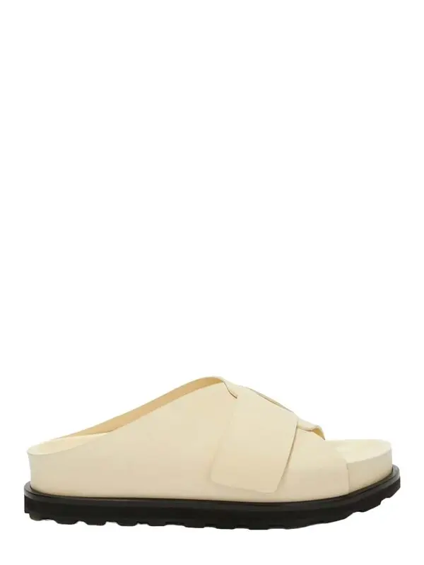 JIL SANDER Platform Leather Slides - Neutrals