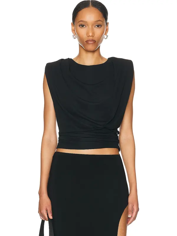 Simkhai Daton Draped Top - Black