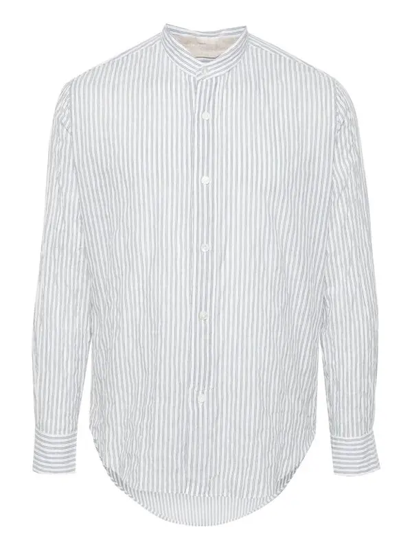 Eleventy Stripped Longsleeved Shirt - White