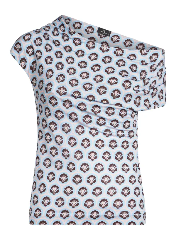 Etro Abstract-print Asymmetric Top - Blue