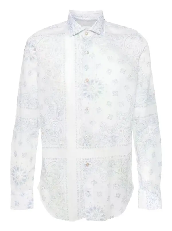 Eleventy Paisley-print Shirt - White