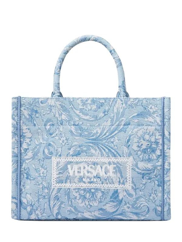 Versace Small Barocco Athena Tote Bag - Blue