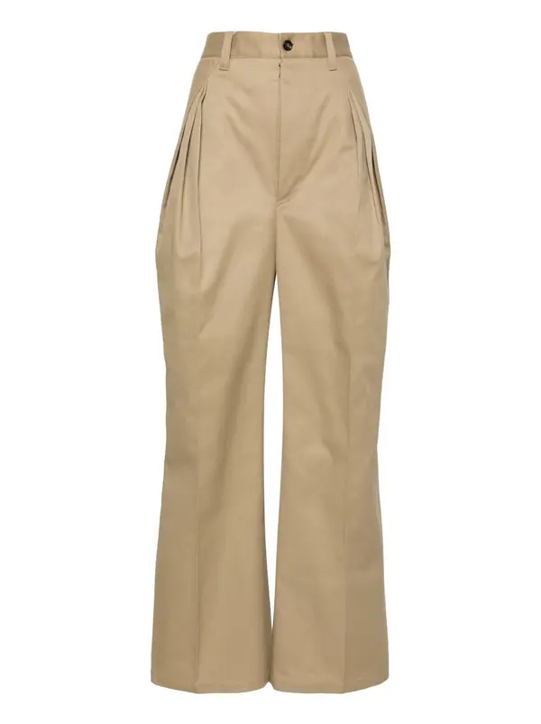 MAISON MARGIELA Pleat-detailed Twill Trousers - Neutrals