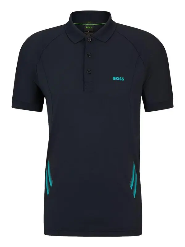 BOSS Logo-print Polo Shirt - Blue