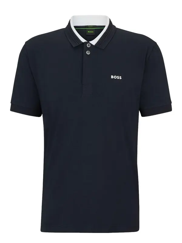BOSS Logo-print Polo Shirt - Blue