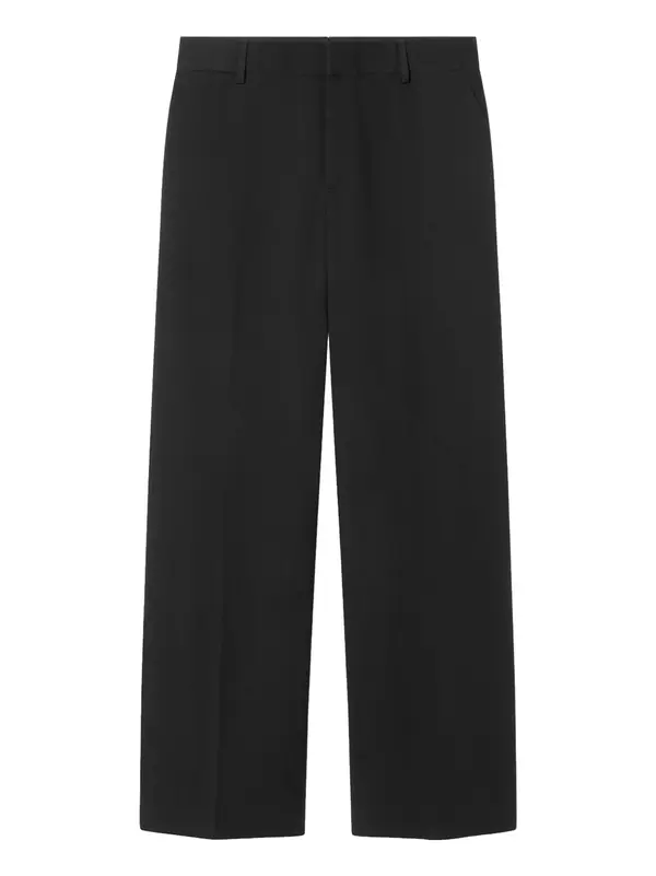 Versace Wide-leg Virgin Wool Trousers - Black