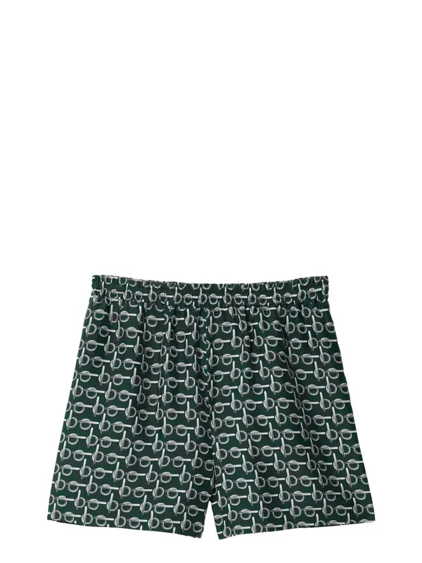 Burberry B-print Silk Shorts - Green
