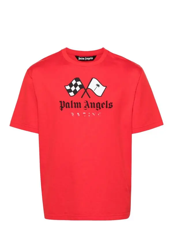 Palm Angels Logo-print Cotton T-shirt - Red