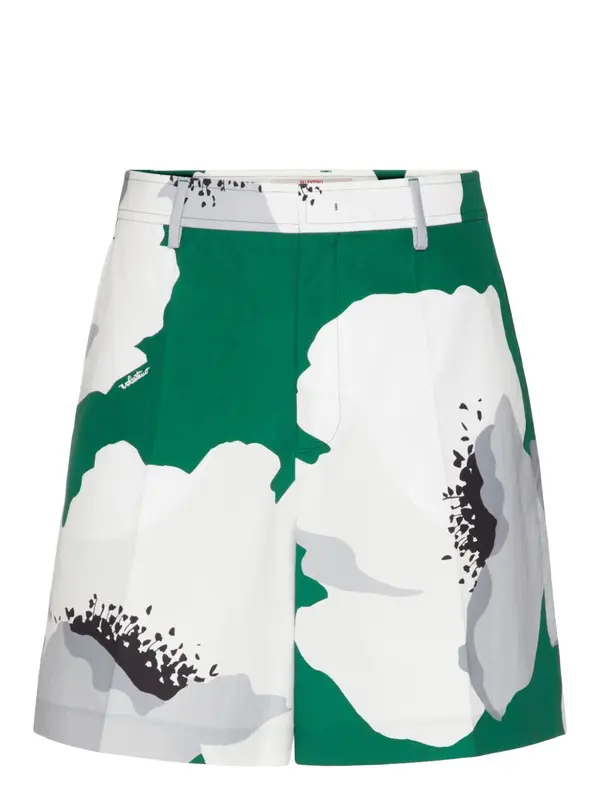 Valentino Garavani Bermuda Shorts With Portrait Print - Green
