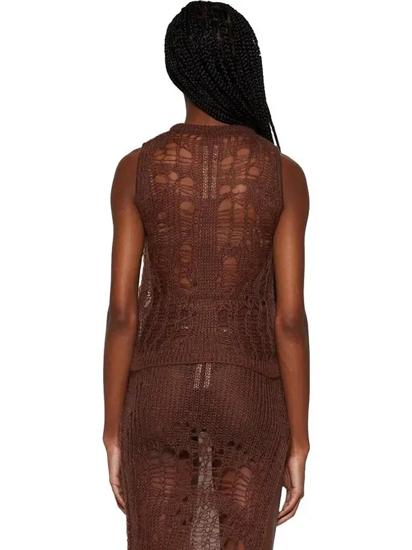 Rick Owens Spider Open-knit Tank Top - Brown