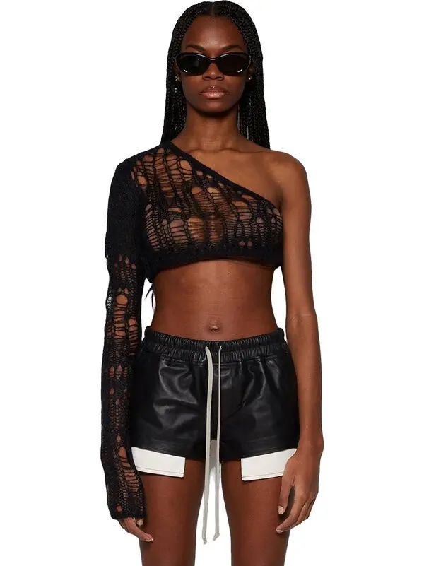 Rick Owens Ziggy Cropped Top - Black