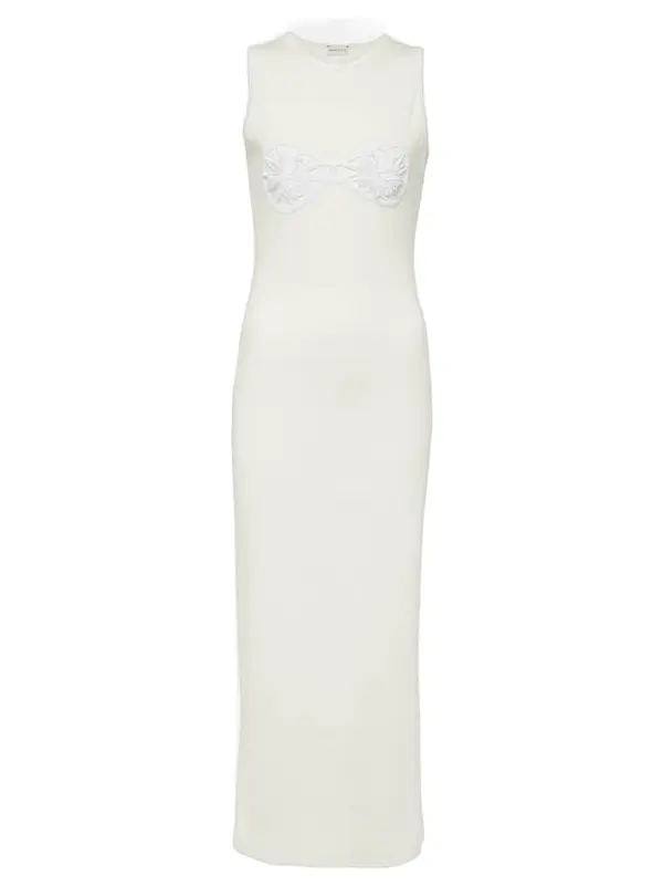 Magda Butrym Crochet-trimmed Cotton Midi Dress - White