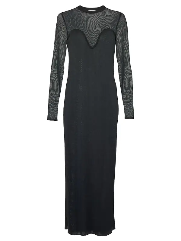 Nina Ricci Mesh Maxi Dress - Black