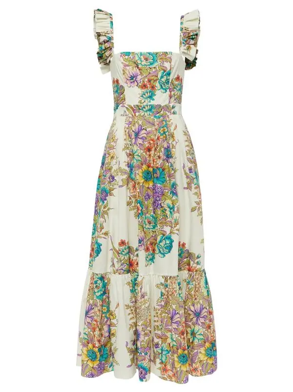 Etro Floral Cotton Poplin Maxi Dress - Multicoloured